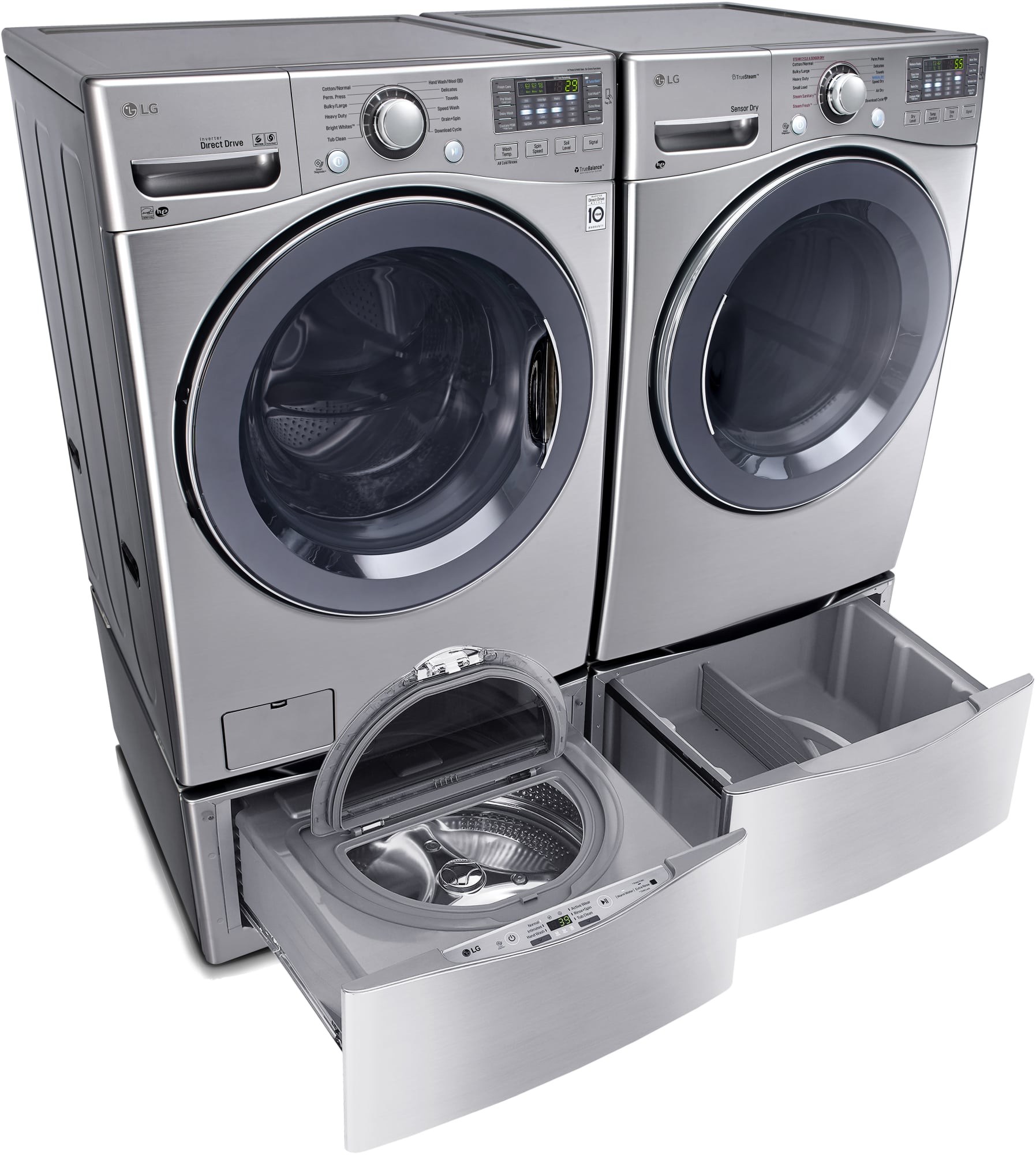 LG DLEX3570V 27 Inch Electric Dryer with TrueSteam™, FlowSense ...