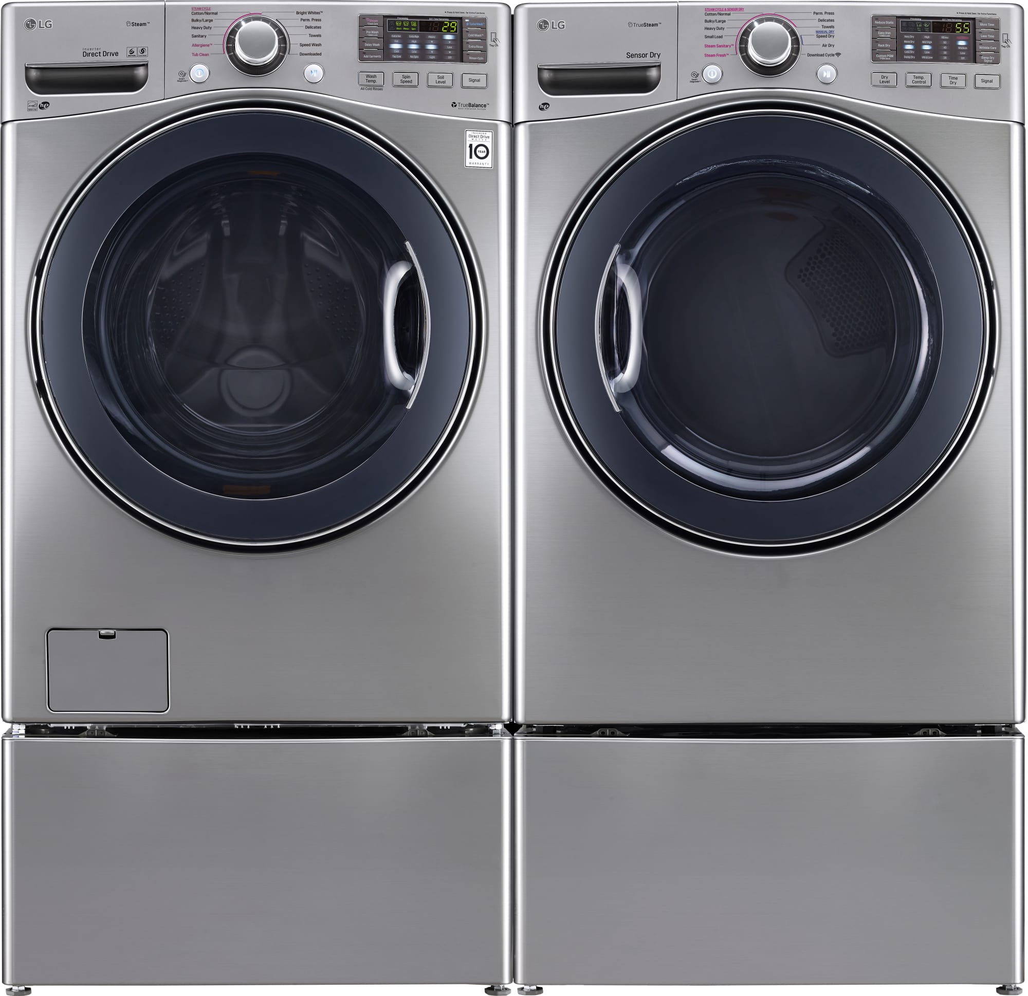 LG DLEX3570V 27 Inch Electric Dryer with TrueSteam™, FlowSense ...