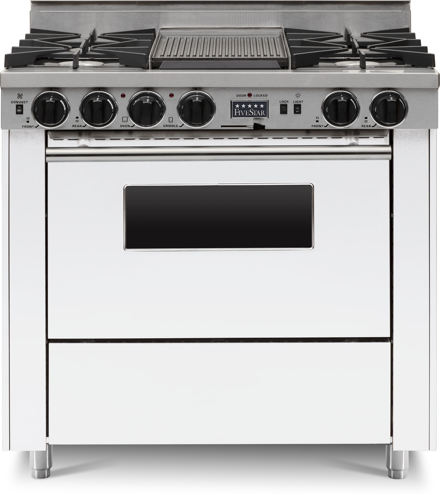 FiveStar WPN3267W 36 Inch Freestanding Dual Fuel Range with 4 Open ...