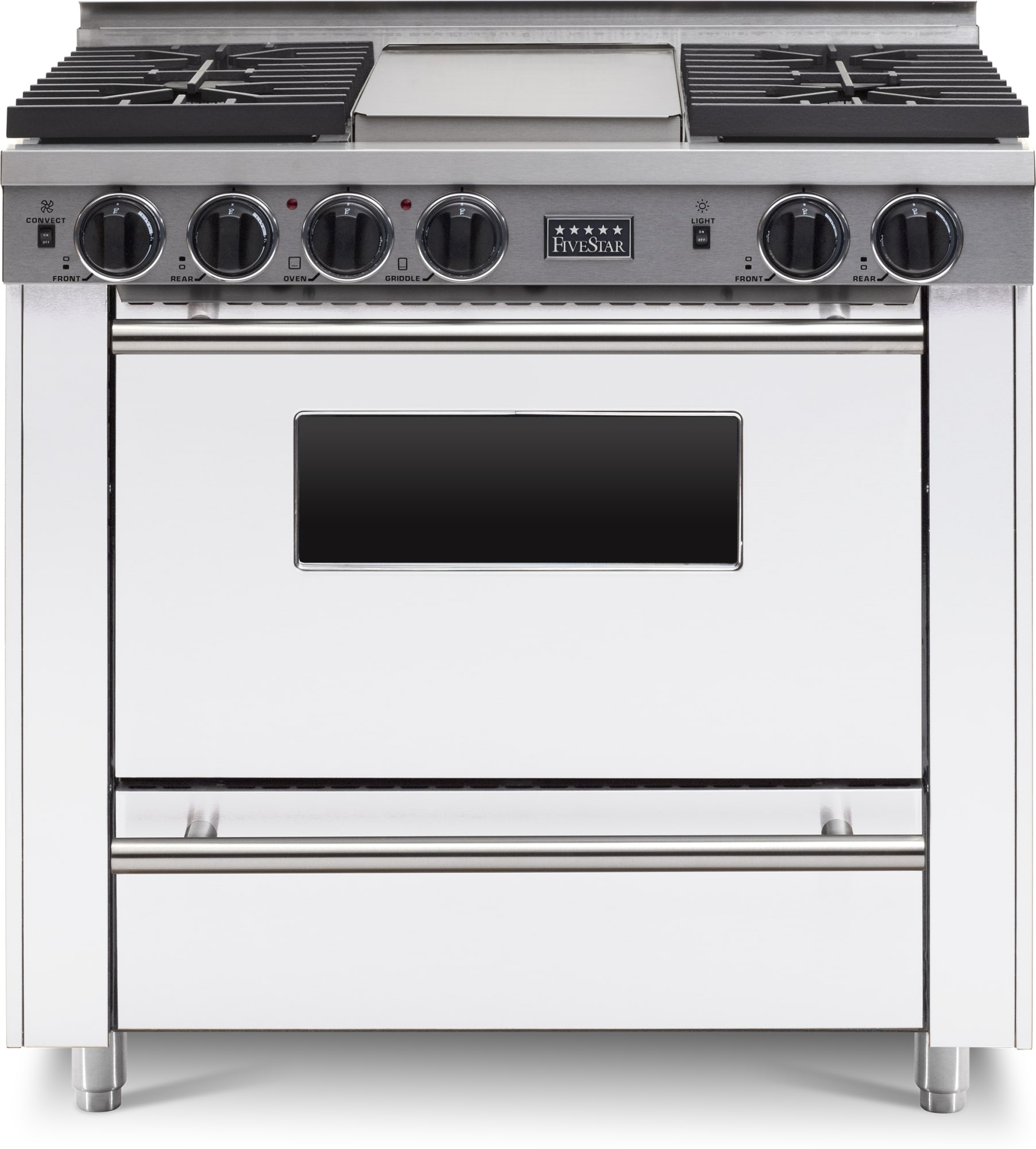 FiveStar WTN3327W 36 Inch Freestanding Gas Range with 4 Sealed Burners ...