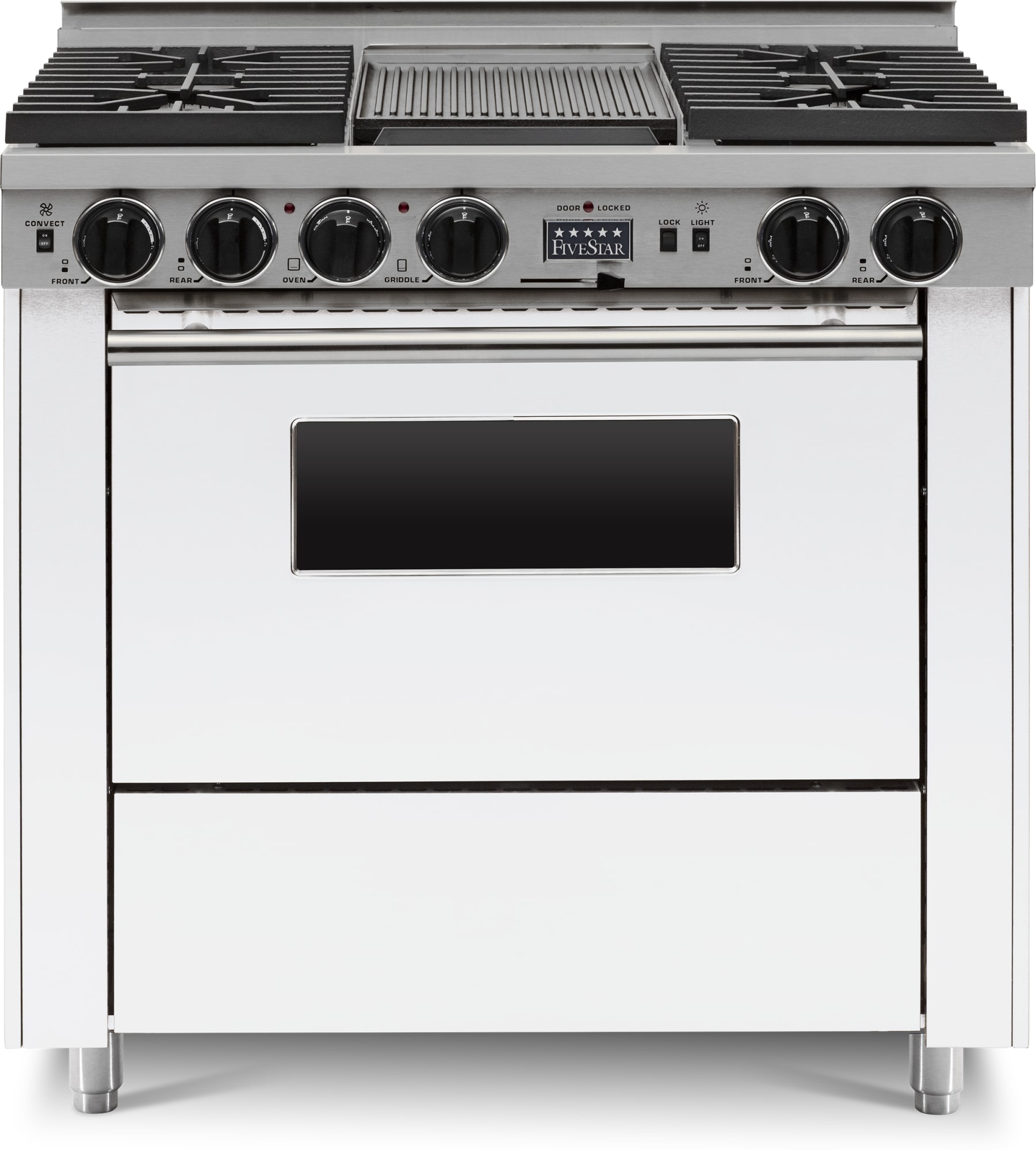 FiveStar WPN3397W 36 Inch Freestanding Dual Fuel Range with 4 Sealed ...