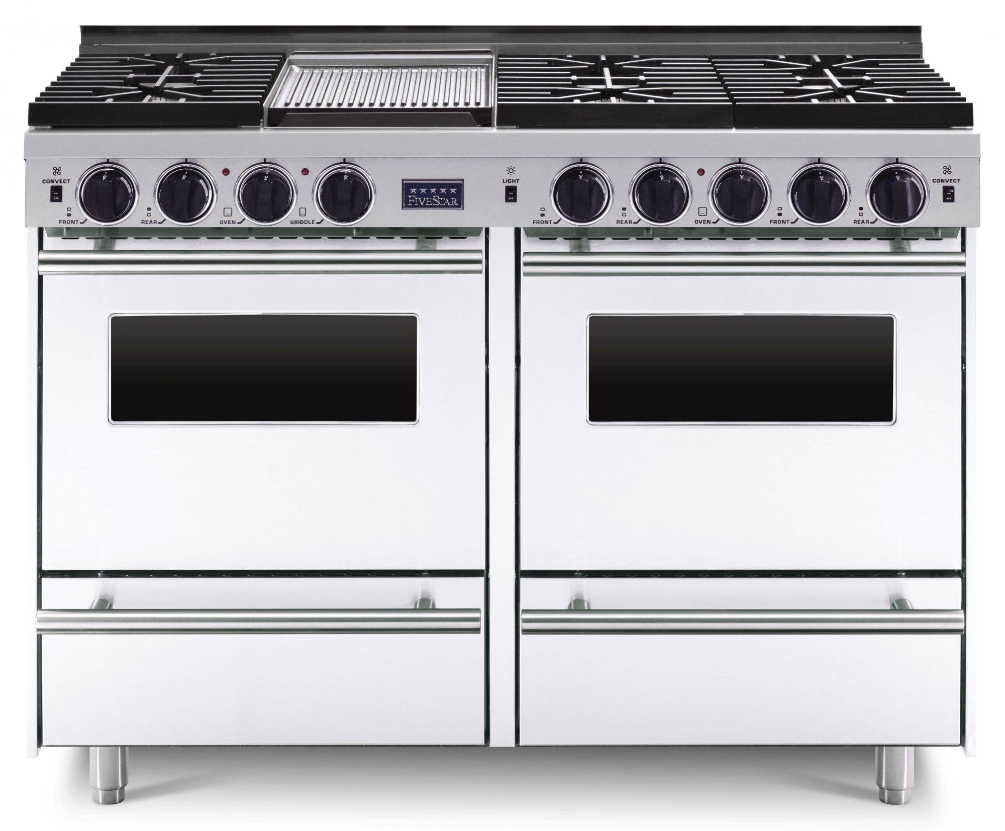 FiveStar WTN5327W 48 Inch Freestanding Gas Range with 6 Sealed Burners ...