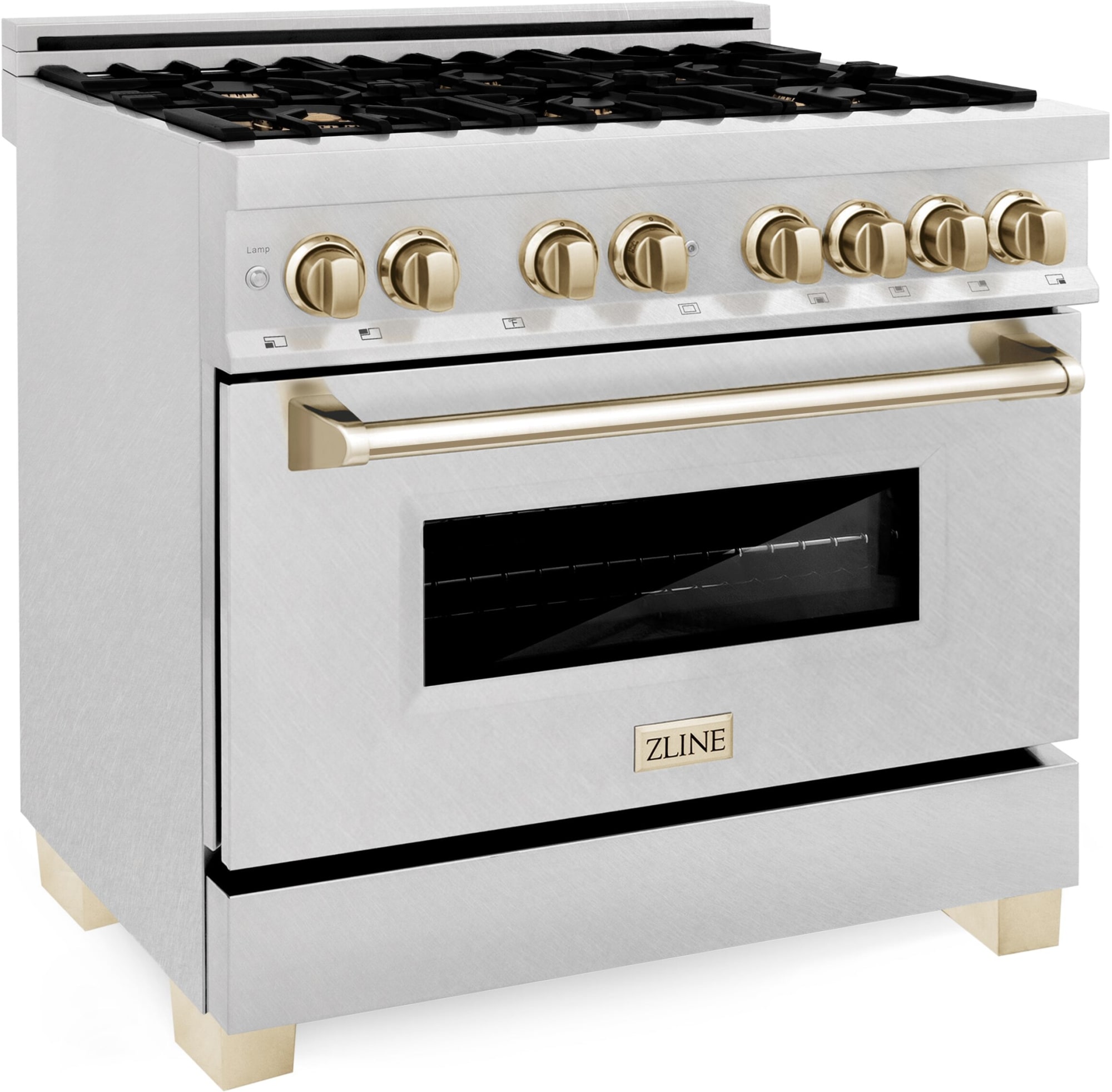 ZLINE RASZSN36G 36 Inch Freestanding Autograph Edition Dual Fuel Range ...