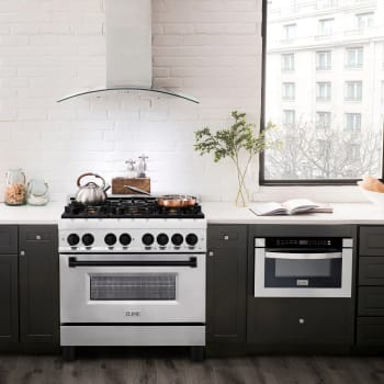 ZLINE RAZ36MB 36 Inch Freestanding Dual Fuel Range with 6 Sealed ...