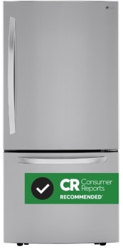 LG LRDCS2603S 33 Inch Freestanding Bottom Freezer Refrigerator with 25. ...