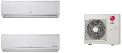LG LG3ZMSS03 Dual Zone Mini Split System with 21,300 Total BTUs, Heat ...