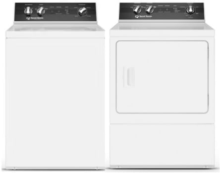 Speed Queen SQWADR3 Top Load Washer and Gas Dryer Set in White