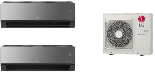 LG LG2ZMSS13 Dual Zone Mini Split System with 9,000 Total BTUs, Heat ...