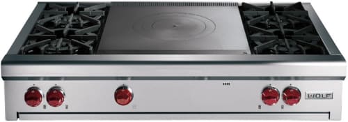 Wolf RT486G 48 Inch Pro-Style Gas Rangetop with 6 Dual Brass Open ...