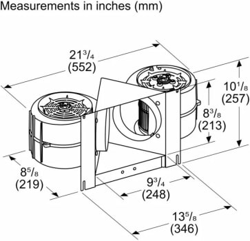 Thermador VTN2FZ 1000 CFM Internal Blower