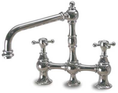Hamat 33157PC Double Handle Cast Spout Kitchen Faucet with 9 Inch ...