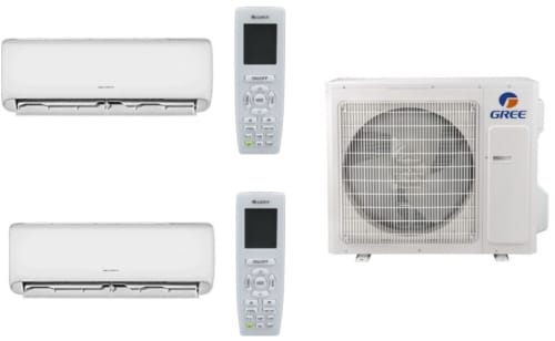 Gree GREE18KMULTI2HEAD99 18,000 BTU Condenser with 2 9,000 BTU Indoor ...