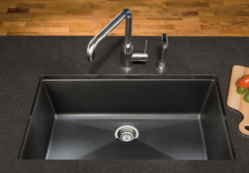 Blanco 441297 32 Inch Undermount Single Bowl Granite Sink with 9-1/2 ...