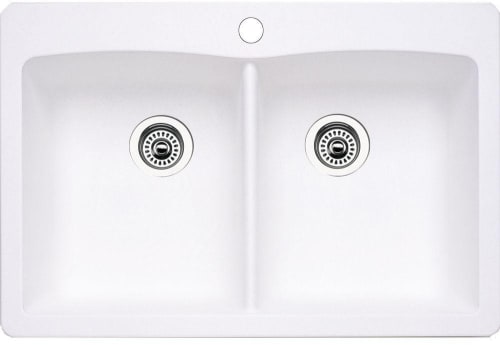 Blanco 440221 33 Inch Drop-In/Undermount Double Bowl Granite Sink with ...