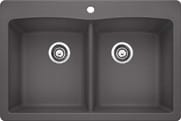 Blanco 441466 33 Inch Drop-In/Undermount Double Bowl Granite Sink with ...