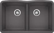 Blanco 441470 32 Inch Undermount Double Bowl Granite Sink with 9-1/2 ...