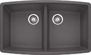 Blanco 441473 33 Inch Undermount Double Bowl Granite Sink with 10 Inch ...