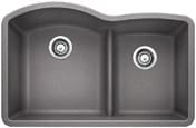 Blanco 441592 32 Inch Undermount Double Bowl Granite Sink with 9 1/2 ...