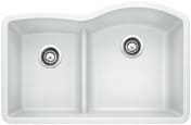 Blanco 441603 32 Inch Undermount Double Bowl Granite Sink with 9 1/2 ...