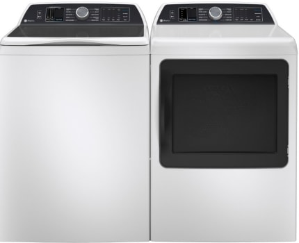 GE GEWADRGSTWS700B Side-by-Side Top Load Washer and Electric Dryer Set ...