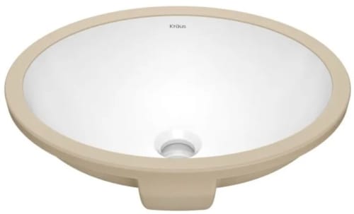 Kraus KCU273 16 Inch Oval Porcelain Ceramic Undermount Bathroom Sink ...