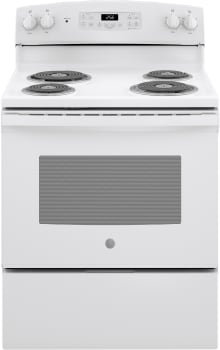 GE JB256DMWW 30 Inch Freestanding Electric Range with 4 Coil Burners, 5 ...