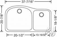 Blanco 510883 37 Inch Undermount 1 & 3/4 Double Bowl Stainless Steel Sink