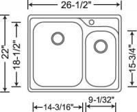Blanco 511969 26 Inch Drop-in 1 & 1/2 Bowl Specialty Stainless Steel Sink