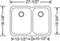 Blanco 512066 28 Inch Undermount 1 & 1/2 Double Bowl Stainless Steel Sink
