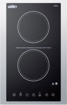 Summit CR2B15T1BTK15 15 Inch Electric Cooktop with 2-Radiant Elements ...