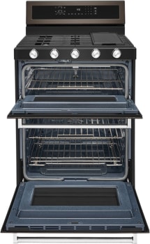 KitchenAid KFGD500EBS 30 Inch Freestanding Double Oven Convection Gas ...