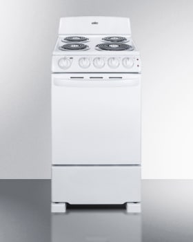 Summit RE203W 20 Inch Freestanding Electric Range with 4 Coil Elements ...