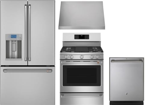 Cafe CAFRERADWRH267 4 Piece Kitchen Appliances Package with French Door ...