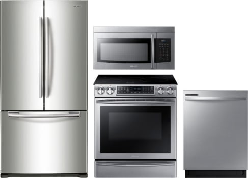 Samsung SARERADWMW4914 4 Piece Kitchen Appliances Package with French ...