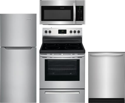 Frigidaire FFRERAMWDW248 4 Piece Kitchen Appliances Package with Top ...