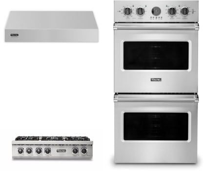 Viking VICTWORH117 3 Piece Kitchen Appliances Package in Stainless Steel