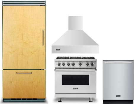 Viking VIRERADWMW364 4 Piece Kitchen Appliances Package with Bottom ...