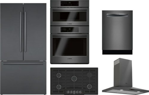 Bosch BORECTWODWRH399 5 Piece Kitchen Appliances Package with French ...