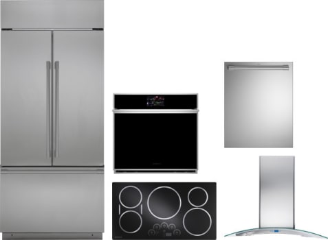 Monogram MORECTWODW312 5 Piece Kitchen Appliances Package with French ...