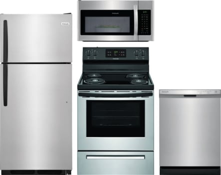 Frigidaire FRRERADWMW9379 4 Piece Kitchen Appliances Package with Top ...