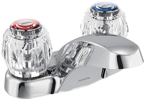 Moen 64900 Double Handle Centerset Bathroom Faucet with 1.2 GPM Flow ...