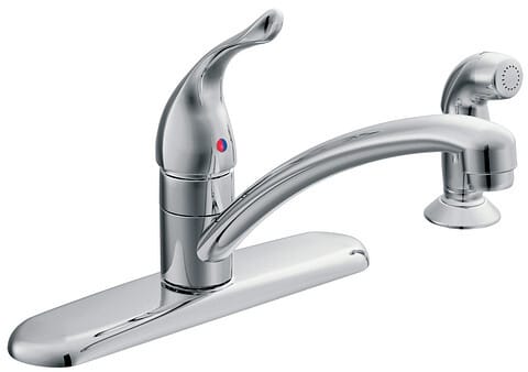 Moen 67430 Single Handle Low Arc Kitchen Faucet with 1.5 GPM Flow Rate ...