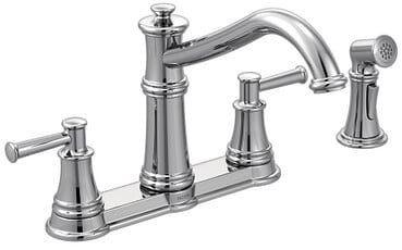 Moen 7255C Dual Handle Kitchen Faucet with 1.5 GPM Flow Rate, Side ...