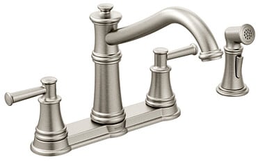 Moen 7255SRS Dual Handle Kitchen Faucet with 1.5 GPM Flow Rate, Side ...