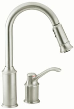 Moen 7590CSL Single Lever Pull-Out Faucet with 8-1/2 Inch Reach, 15 ...