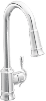 Moen 7615C Single Lever Pull-Out Faucet with 7 7/8 Inch Reach, 1.5 GPM ...