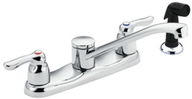 Moen 8791 Double Lever Cast Spout Kitchen Faucet with 8-7/8 Inch Reach ...