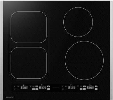 Sharp SCH2443GB 24 Inch Induction Cooktop with 4 Cooking Zones, Bridge ...