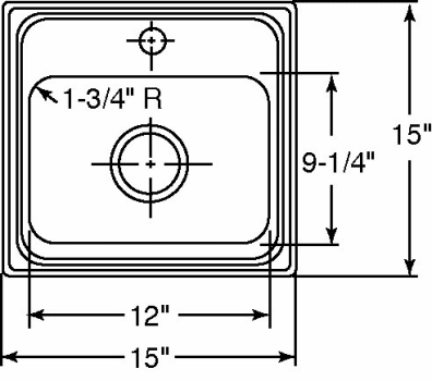 Elkay BLR150C 15 Inch Top Mount Single Bowl Stainless Steel Bar Sink Package with 18-Gauge ...