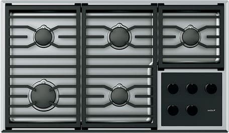 Wolf CG365TS 36 Inch Transitional Gas Cooktop with 5 Dual-Stacked ...